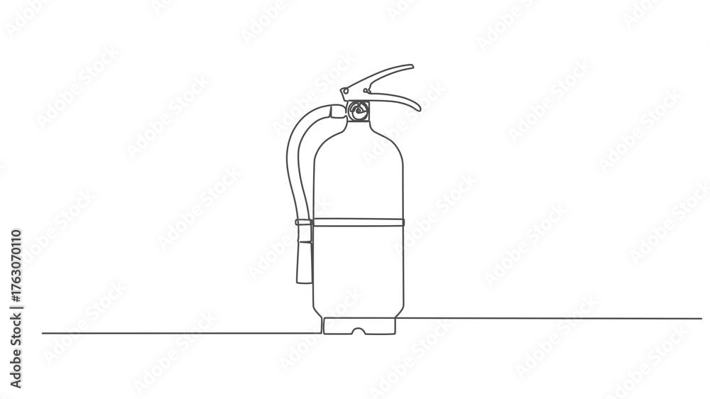 extinguisher continuous one line drawing animation, Animated self ...