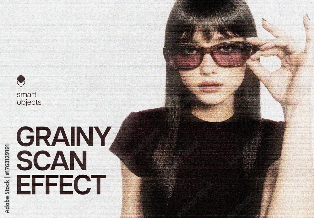 Grainy Scan Photo Effect Mockup Stock Template | Adobe Stock