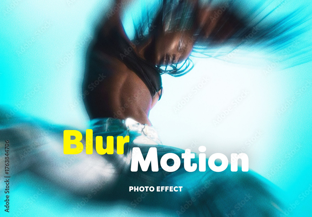 Blur Motion Photo Effect Mockup Stock Template | Adobe Stock