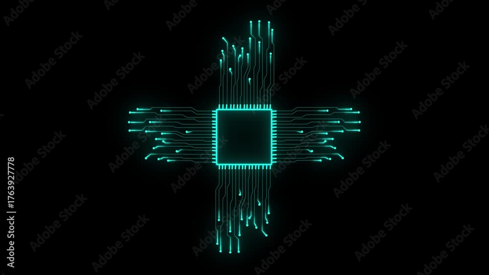 animation shows the process of turning on the CPU in the motherboard ...