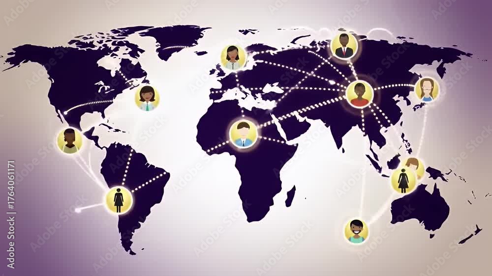Visual representation of an interconnected world with diverse people ...
