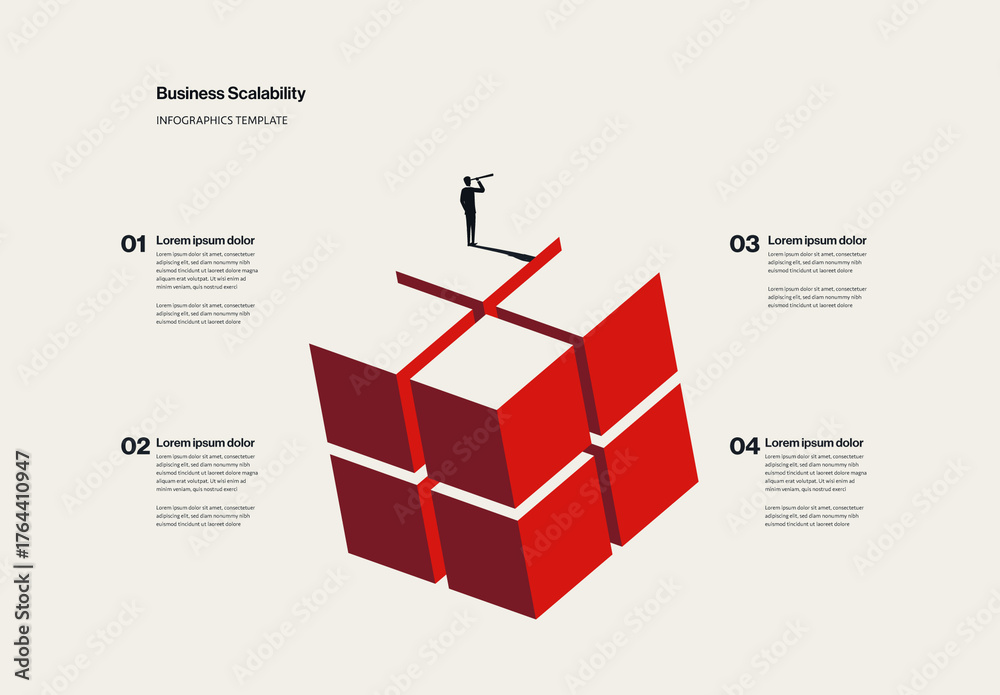 Business Scalability Infographic Template with Minimalist Illustration ...