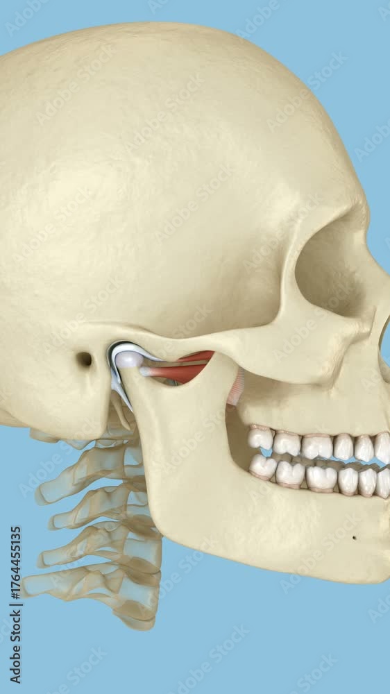 TMJ: The temporomandibular joints. Healthy occlusion anatomy. 3D ...