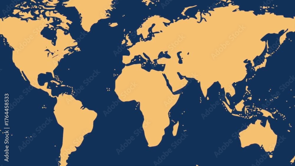High quality beautiful global map with all continents motion holidays ...