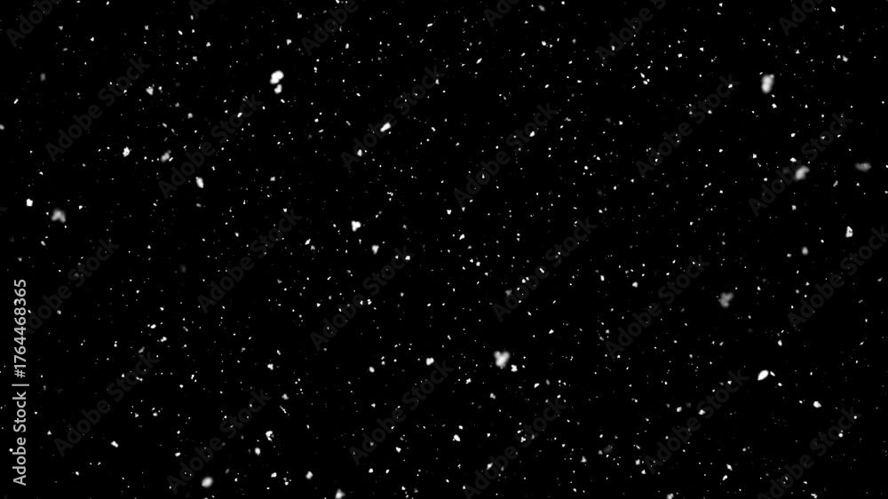 Realistic Snow Falling on Black Background in 4K – Soft White ...