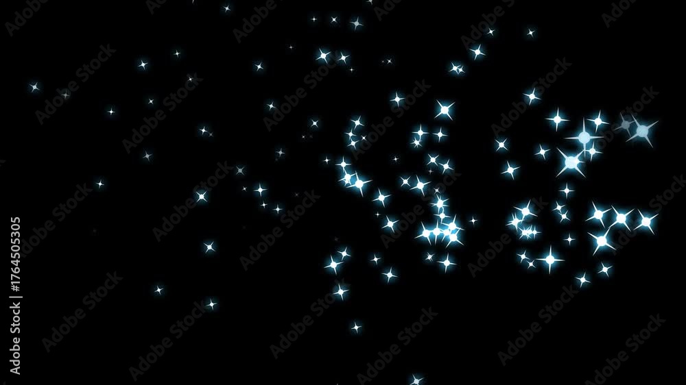 Twinkling white stars and glitter dust trails with blinking sparkle ...