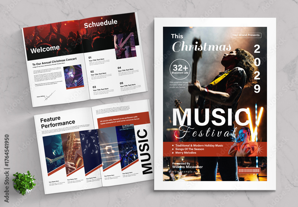 Christmas Music Festival Booklet Template Stock Template | Adobe Stock