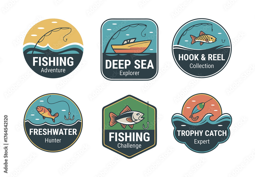 Fishing Badge Design Layout Stock Template | Adobe Stock