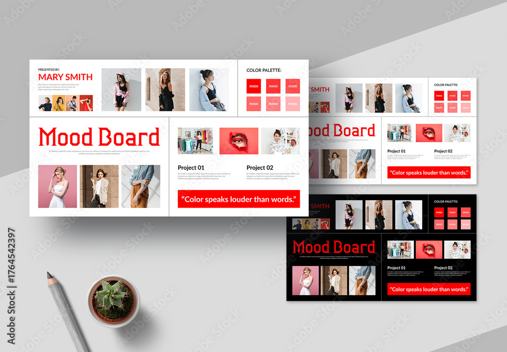 Mood Board Template Layout Stock Template | Adobe Stock