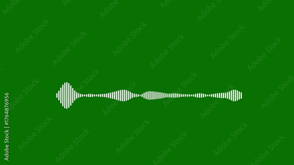 Animated White Line Audio Equalizer on Green Background 4K Digital ...