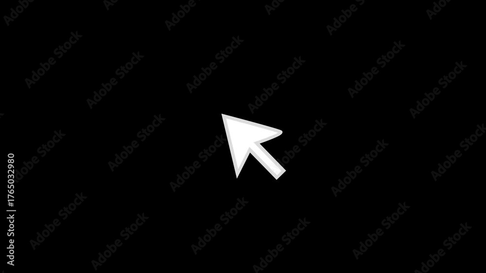 mouse cursor click animation. mouse click arrow bar and push button bar ...