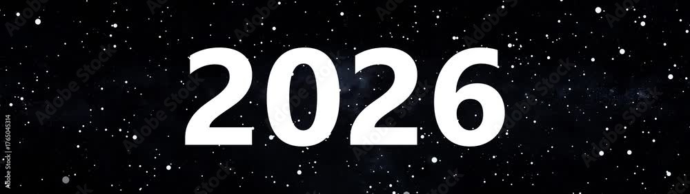 Glowing word of 2026 with goals icon on black background. 2026 concept ...