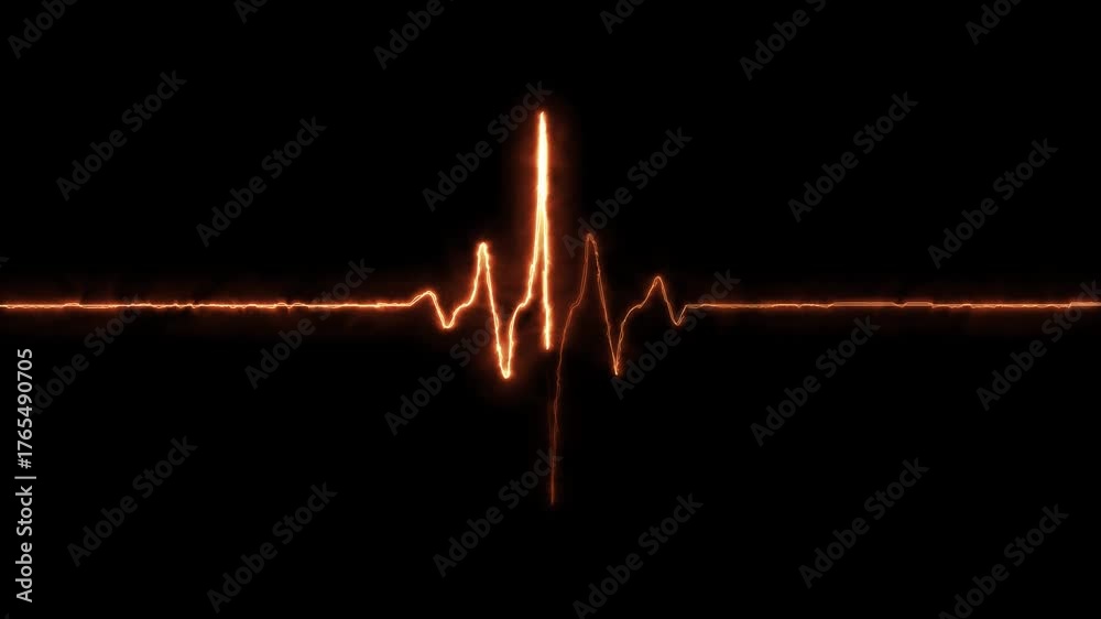 Neon glowing heart beat icon animation, Neon digital heart beat plus ...
