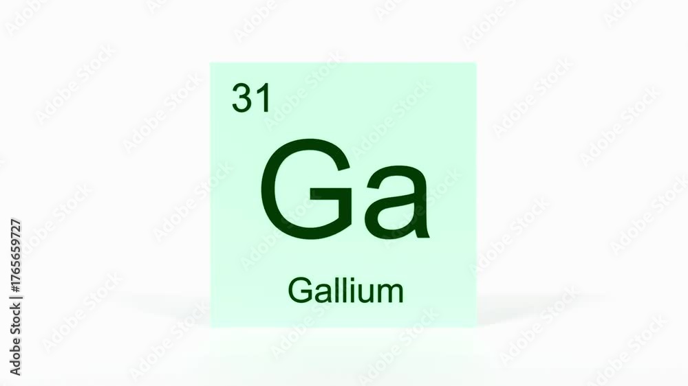 Gallium Element 4K Render - Periodic Table Box with Atomic Number 31 ...