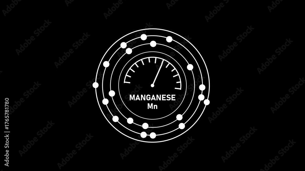 Manganese level abstract scale. Value measuring. Nuclear science ...
