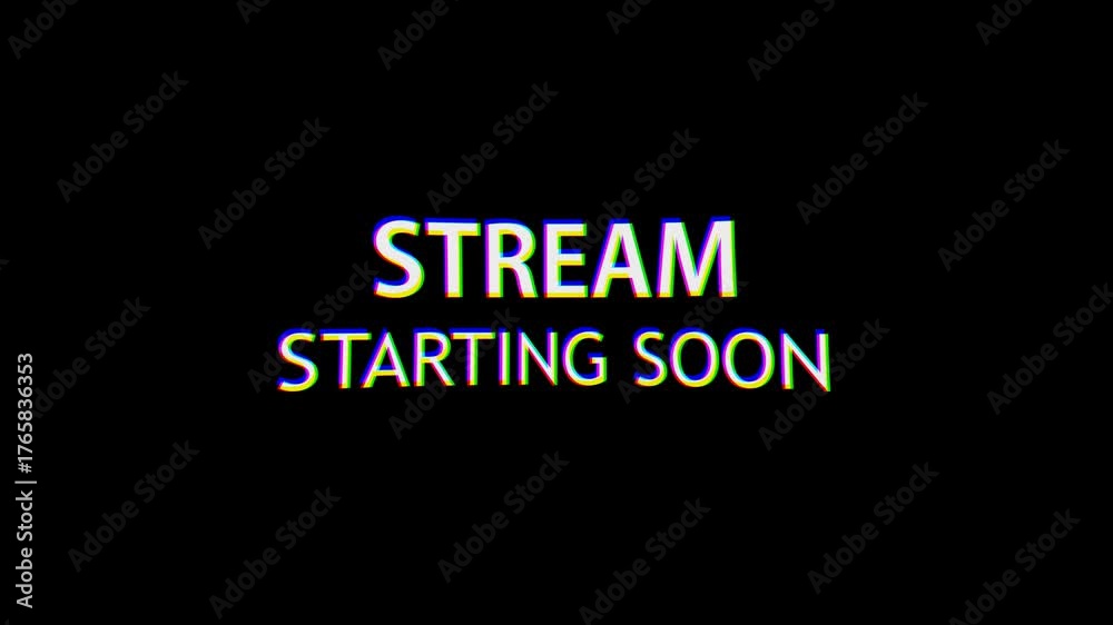 4k stock | White text on black background saying stream starting soon ...