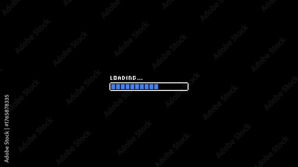Vidéo Stock Pixel art loading bar animation 8-bit with blue bar. HD 4K ...