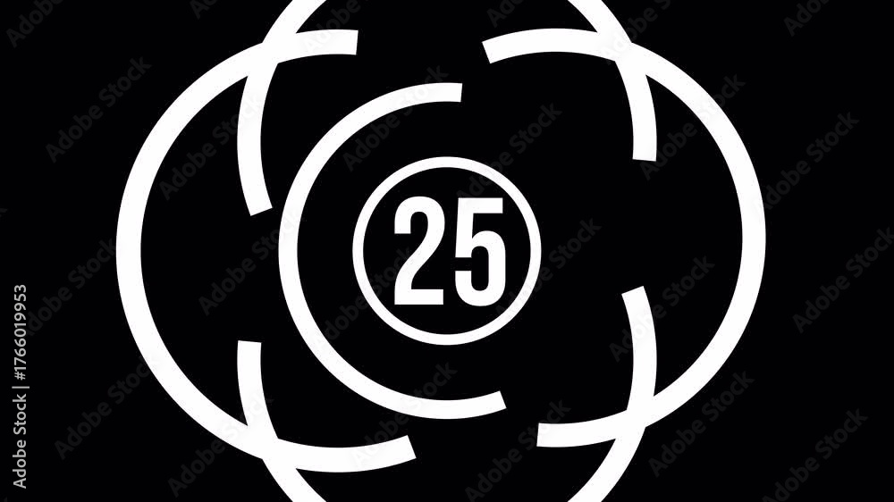 30 Second Circle Countdown Timer: Rotating HUD Element Animation. Alpha ...