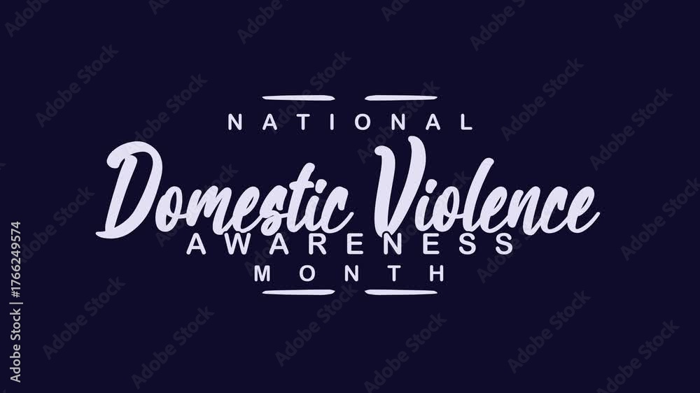 National Domestic Violence Awareness Month Text Animation. This visual ...