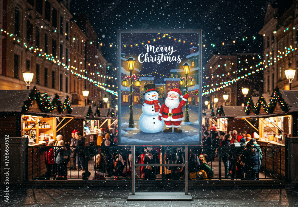 Christmas Fair Billboard Mockup Stock Template | Adobe Stock