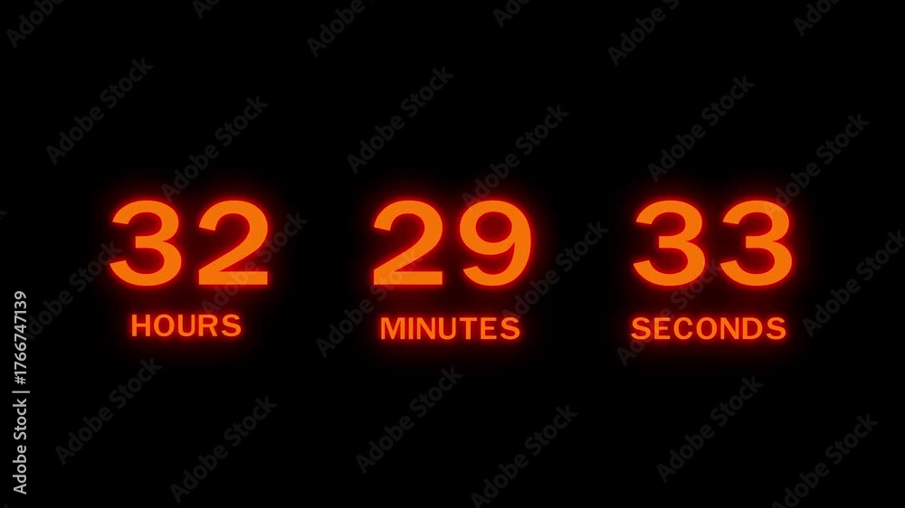39 Hours countdown timer number animation. Countdown timer from hours ...