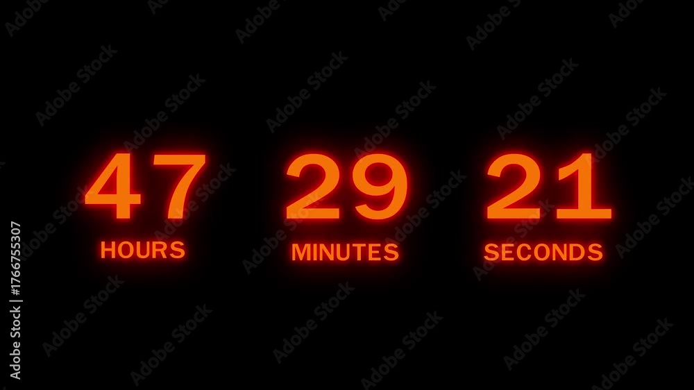 57 Hours countdown timer number animation. Countdown timer from hours ...