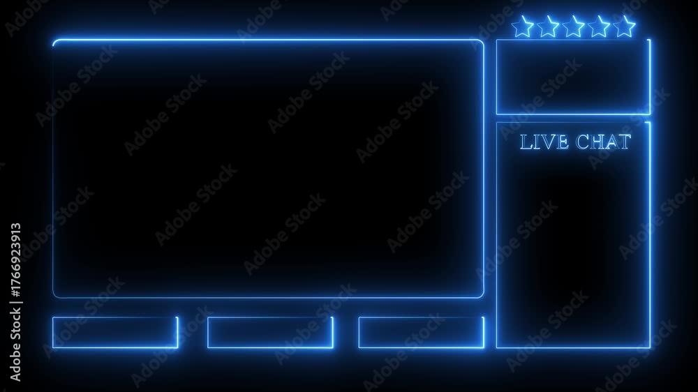 Stockvideon Intermission stream overlay animated, Neon sign chat for ...