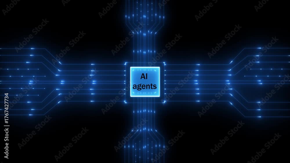 blue function for Agentic AI technology motion background. Multi agent ...