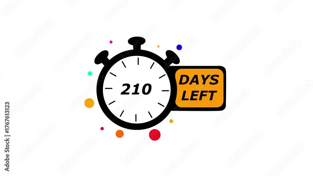 0 to 365 Countdown 2D animated motion graphics video three hundred ...