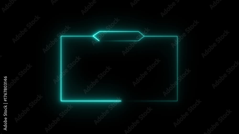 live streaming neon text frame animation box frame neon frame live ...