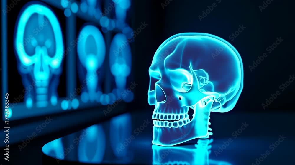 Skull: cranial anatomy, bone structure, medical imaging, head radiology ...