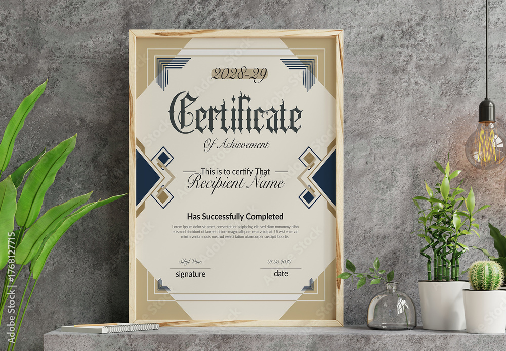 Creative Unique Certificate Design Template Stock Template | Adobe Stock