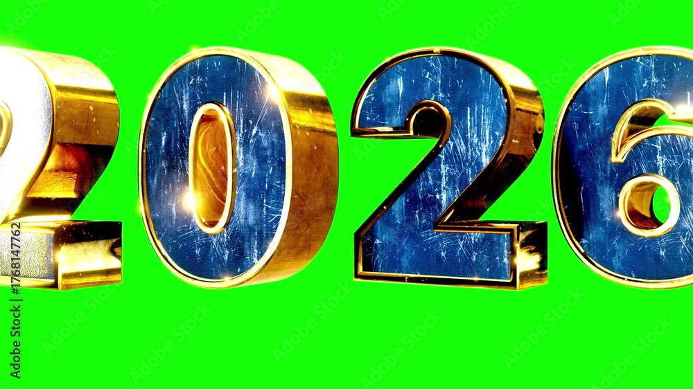 2026 Happy New Year numbers celebrated text motion graphics on ...