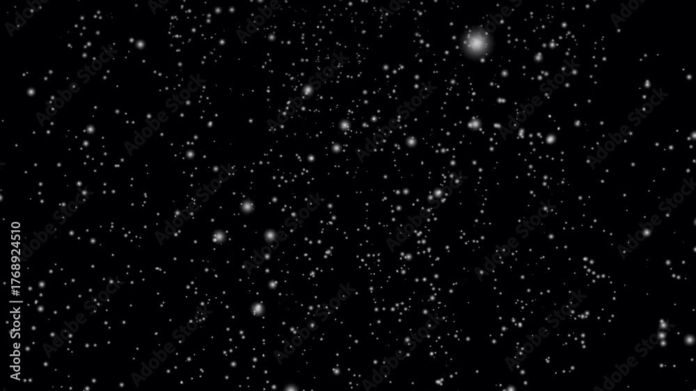 Heavy snowfall overlay animation on black background. Falling snow ...