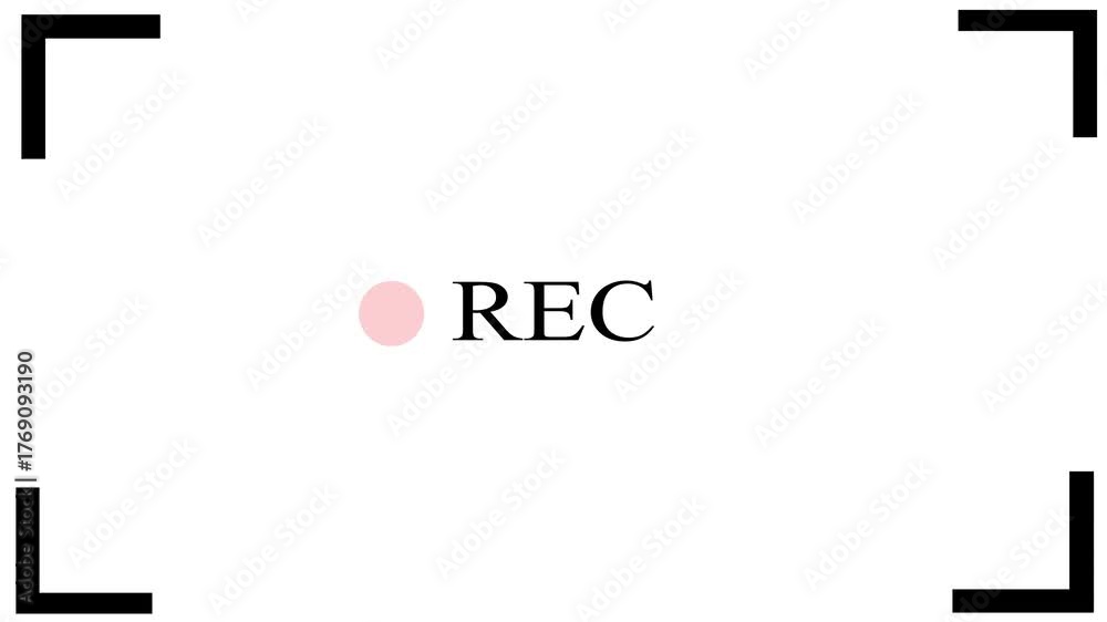 Video camera recorder screen overlay, Video button icon animated on a ...