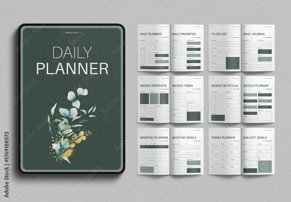 Digital Planner Template Design Layout Stock Template | Adobe Stock