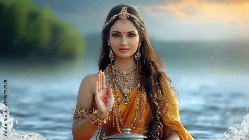 Divine Ganga blessing: celestial stream, sacred descent, heavenly river ...