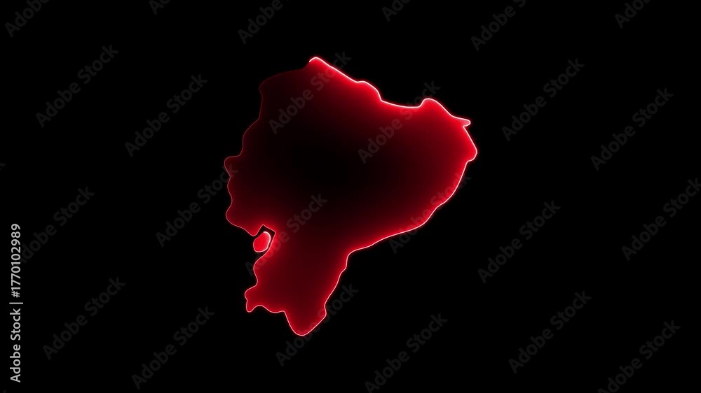 Ecuador map animation, Glowing neon Ecuador map animation background ...