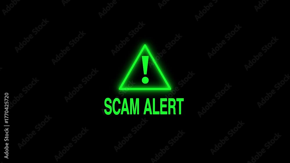 Scam alert symbol, showing digital scam fraud alert and spam alert risk ...