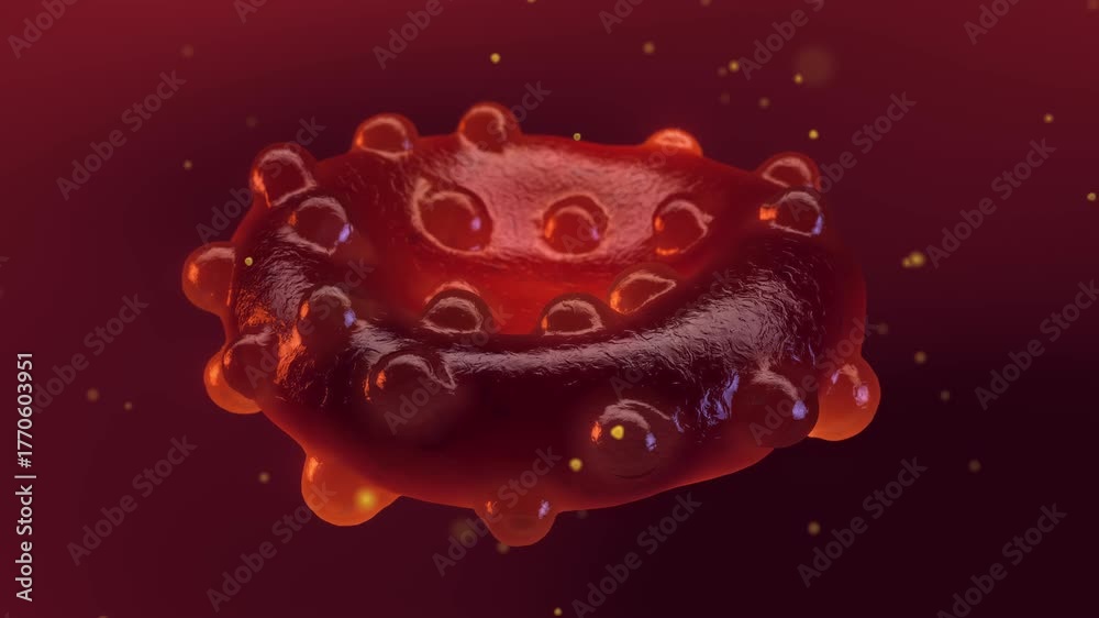 Malaria parasite infecting a blood cell. Plasmodium Merozoites invading ...