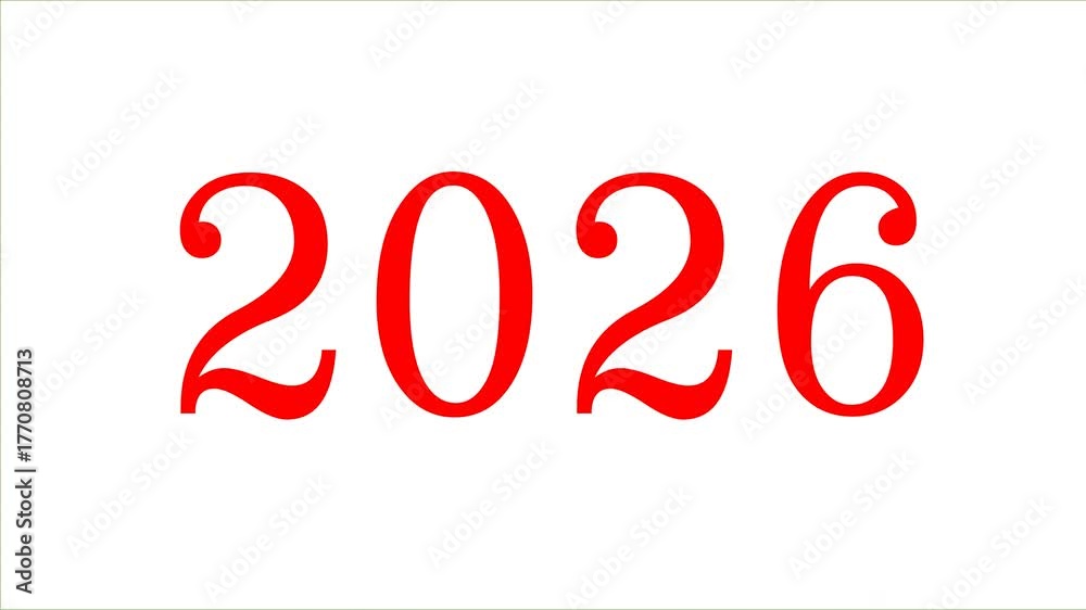 2026 New Year Animation Text, 2026 Countdown Animation, 2026 ...