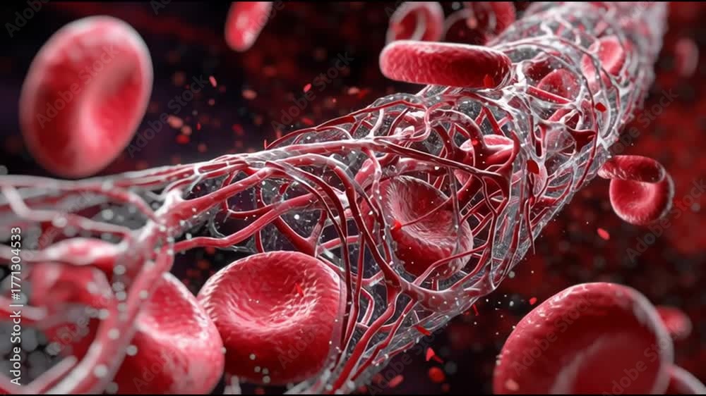 Vascular damage artery medicine. Inflammation disease. Cholesterol ...