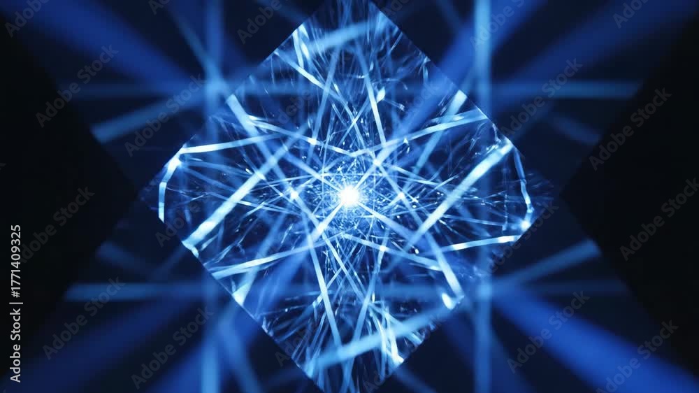 Vidéo Stock Bright blue lights dance harmoniously, forming captivating ...