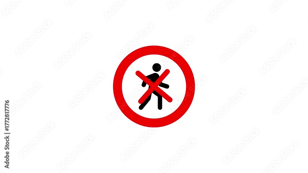 no entry authorized access only animated not allowed man human symbol ...