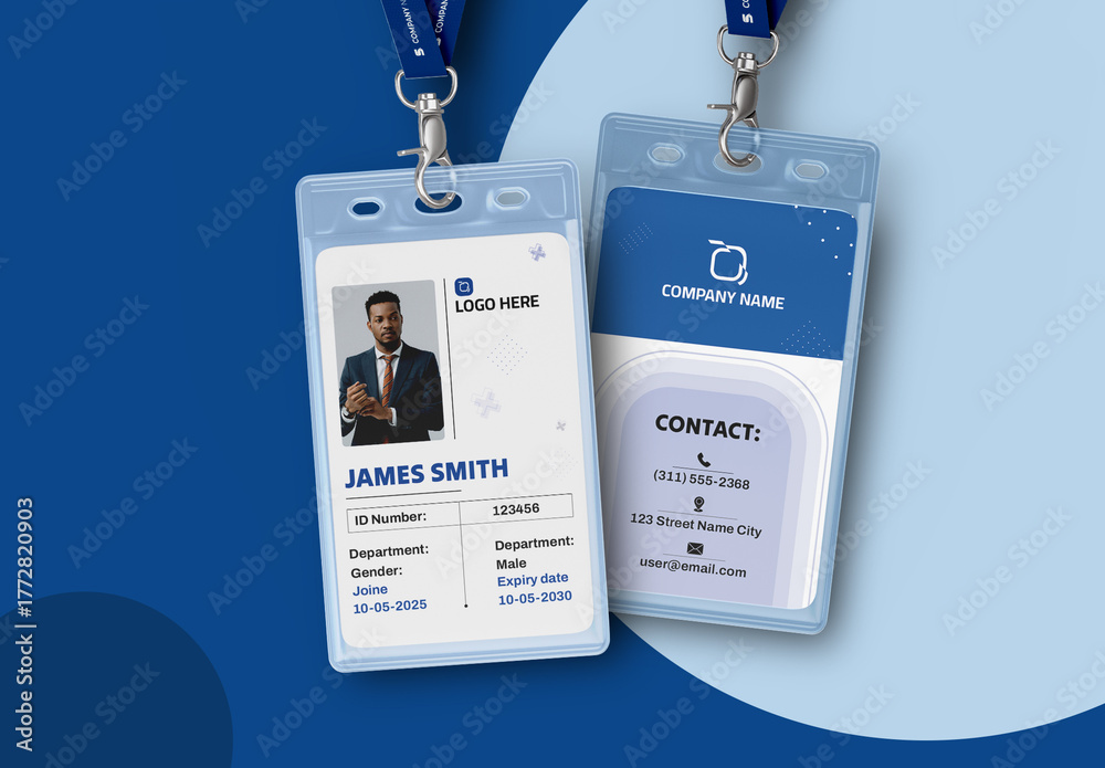 Employee ID Card Design Layout Stock Template | Adobe Stock