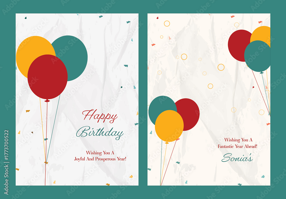 Editable Happy Birthday Greeting Card Templates with Wish Message and ...