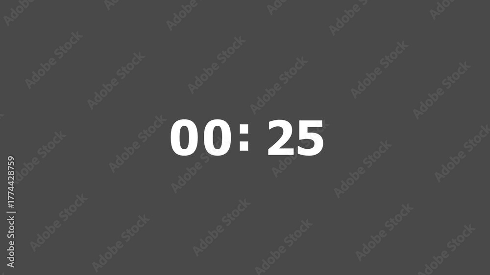30 second countdown timer animation on transparent background ...