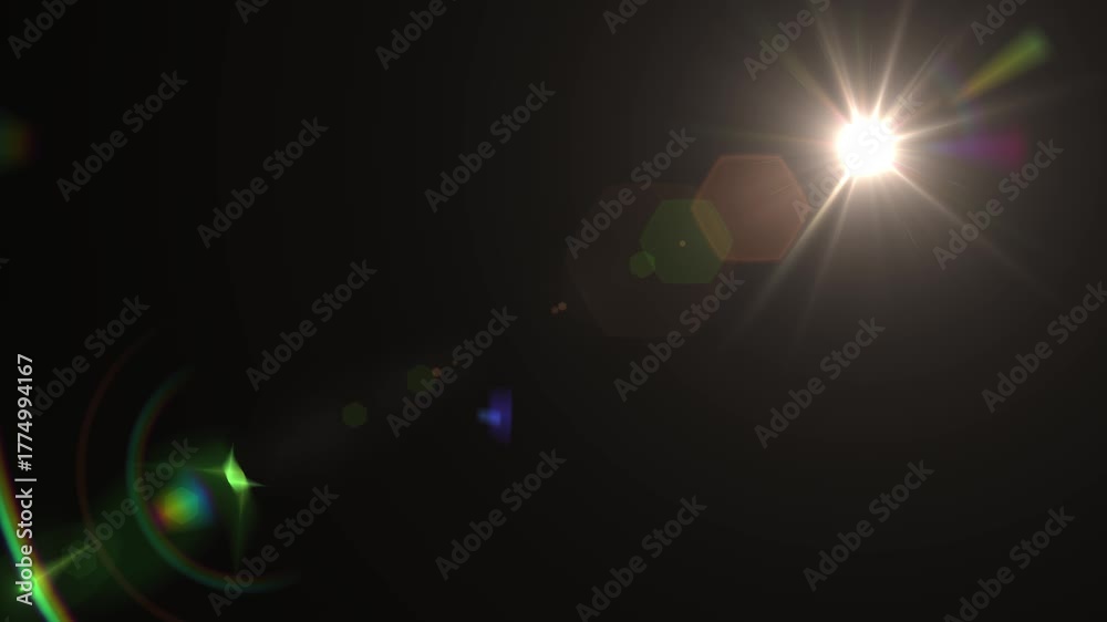 Dynamic lens flare overlay with vibrant colors, perfect for adding a ...
