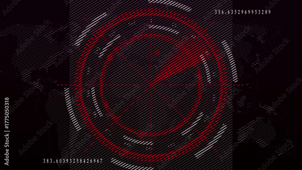 Futuristic Digital Radar Screen Displaying World Map and Concentric ...