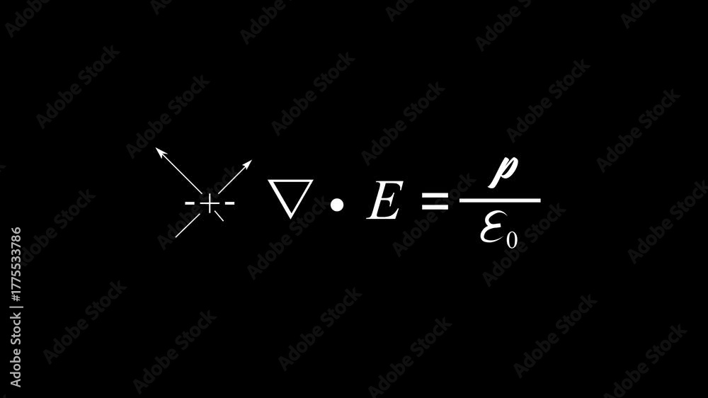 Gausss law for electricity, one of Maxwells equations, with a diagram ...